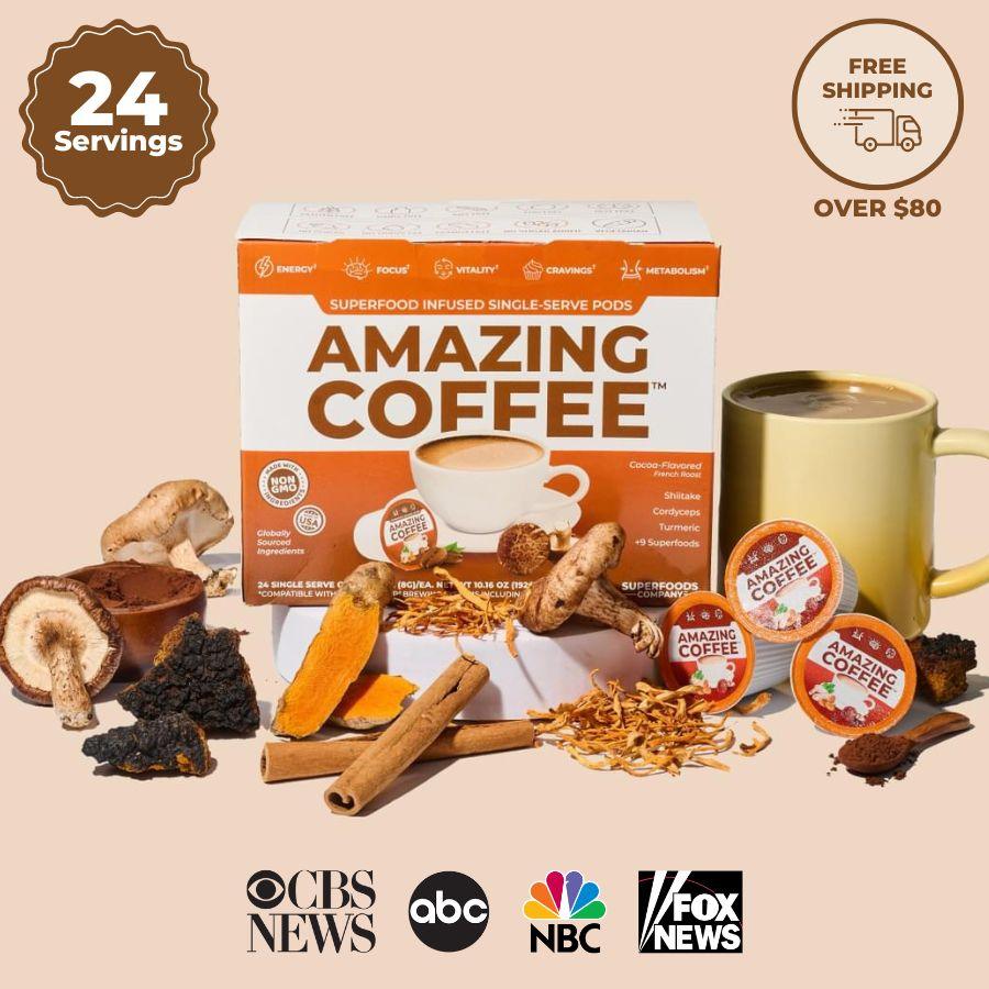 Amazing Coffee Single Serve Pods Coffee With Mushrooms Superfoods