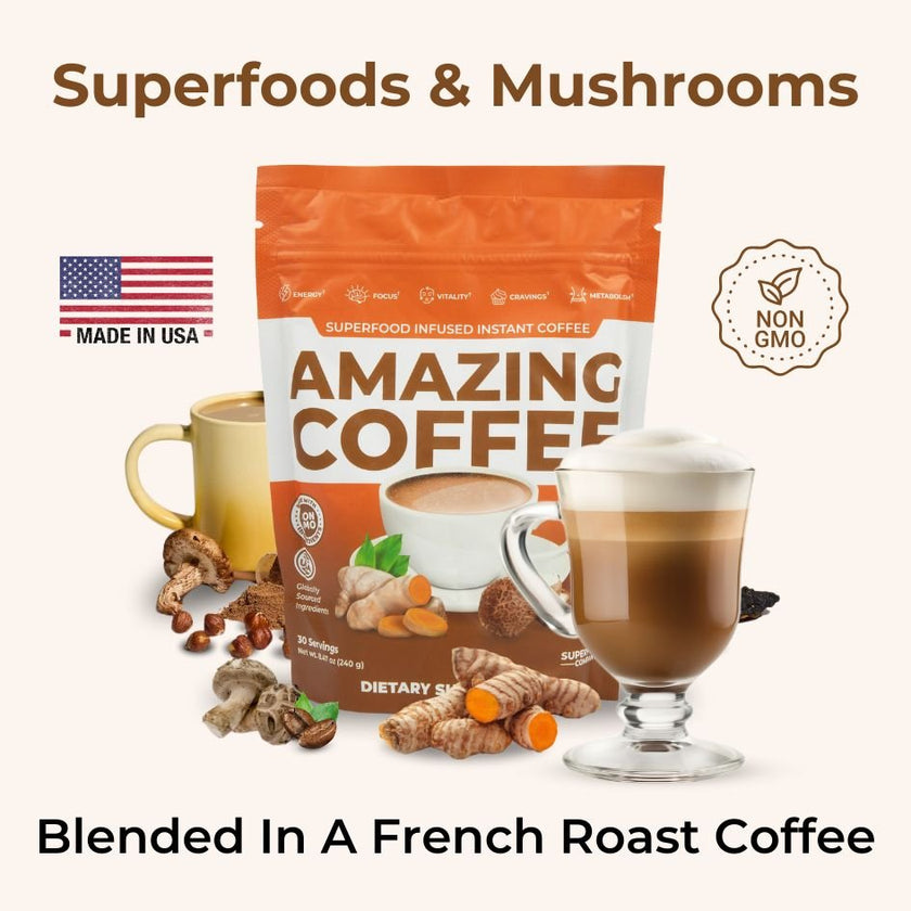 Amazing Coffee - Instant Coffee With Mushrooms & Superfoods ...