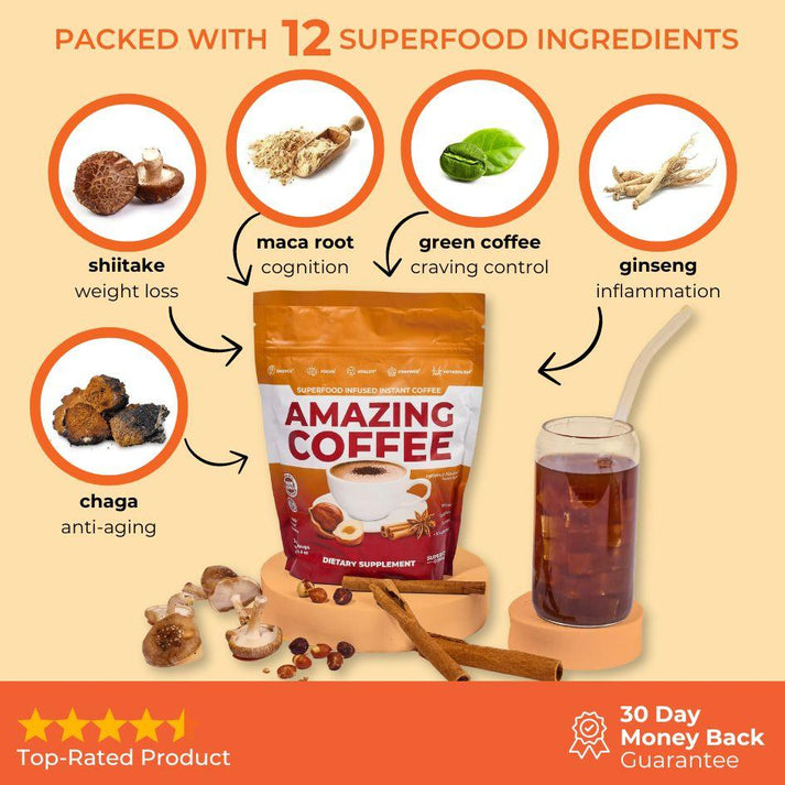 Amazing Coffee - Premium Coffee Infused with 12 Superfoods & Mushrooms ...