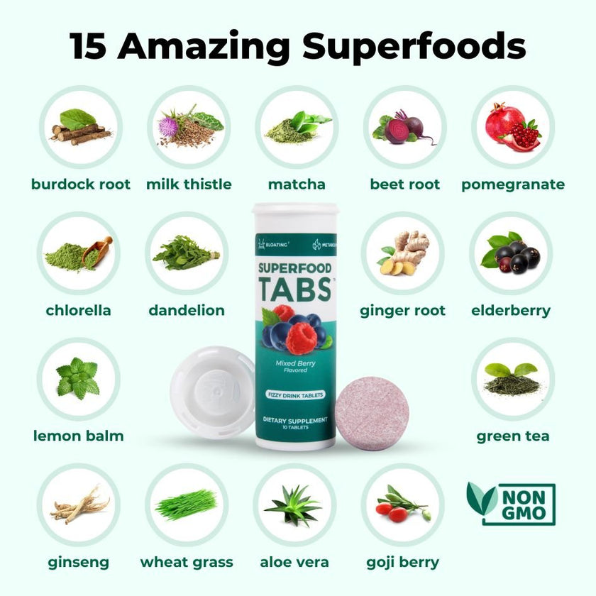 Tasty Fizzy Superfood Tabs - Detox Cleanse With 15 Powerful Superfoods ...